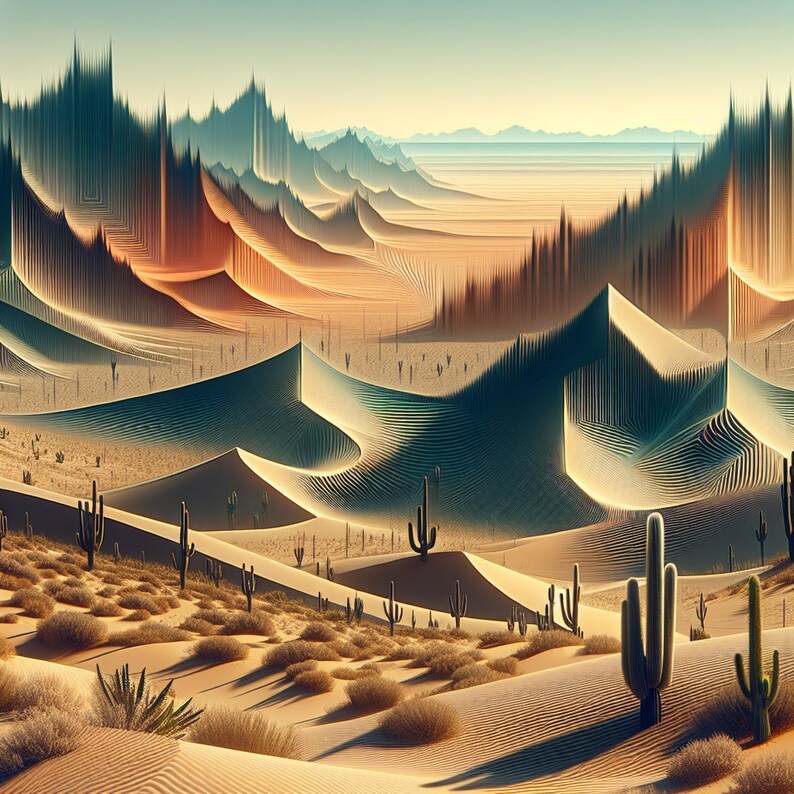 Abstract Desert Landscape Print, Minimalist Earth Tones (digital ...