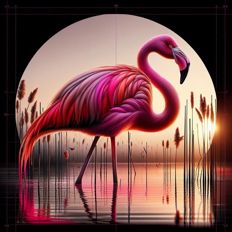 Pink Flamingo Watercolor Illustration Digital Wall Art Printable - Etsy