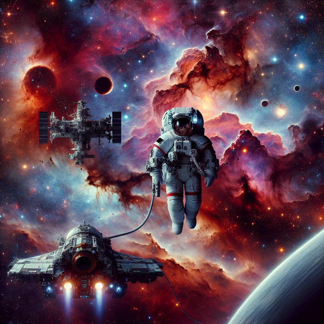 Cosmic Astronaut Space Art Print – Galaxy Wall Decor (instant Download ...