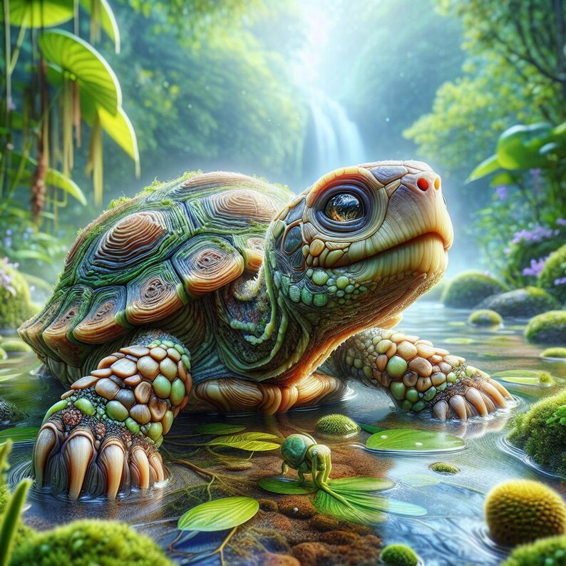 Happy Turtle Watercolor Illustration Digital Wall Art Printable - Etsy