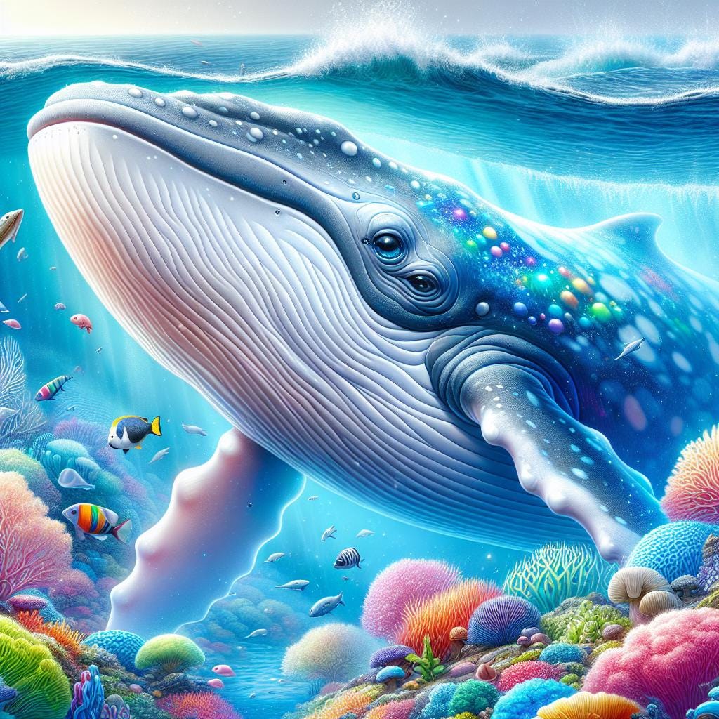 Happy Whale Watercolor Illustration Digital Wall Art Printable - Etsy