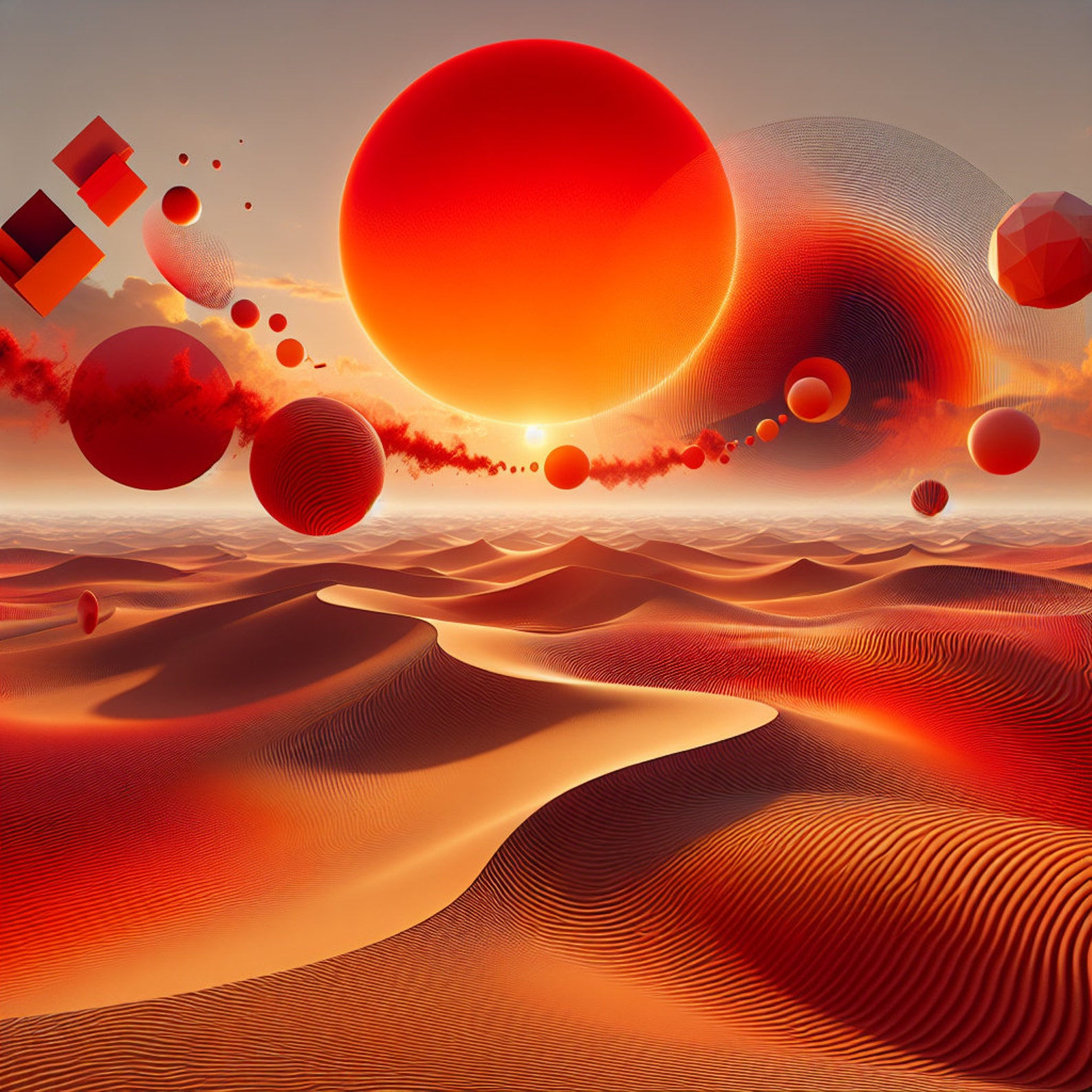 Abstract Desert Landscape Print, Minimalist Earth Tones (digital ...