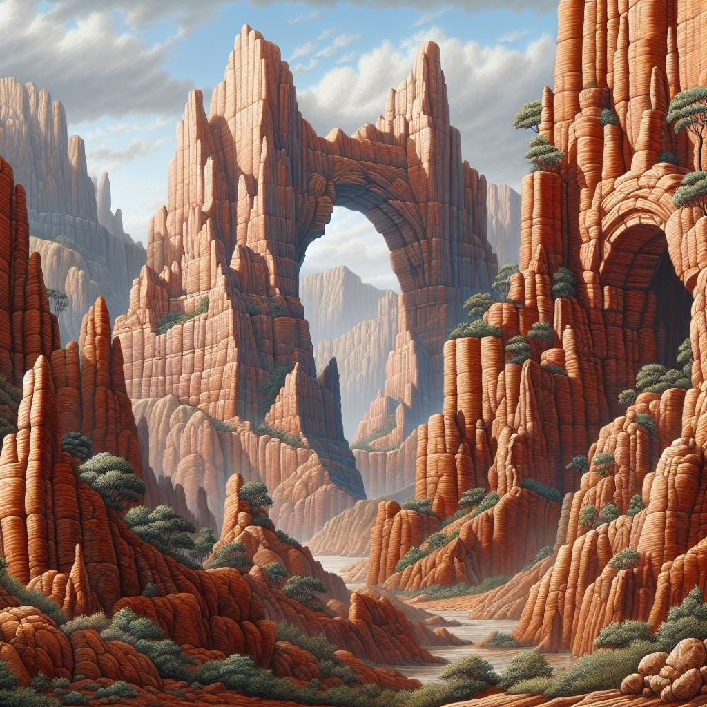 Terracotta Boho Arch Mountain Printable - Etsy