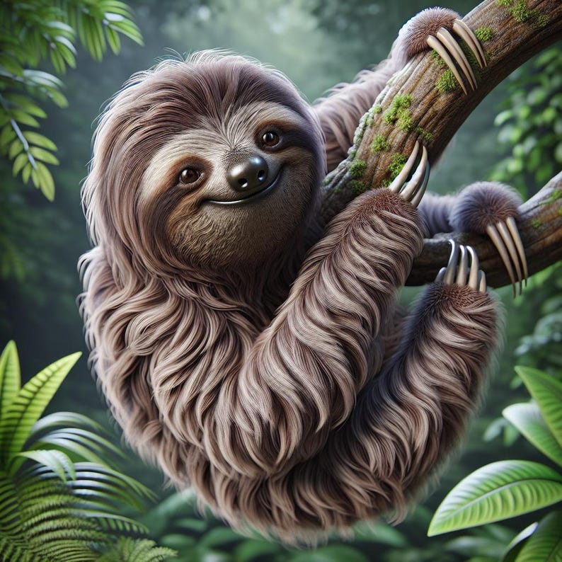 Hang in There Sloth Illustration Digital Wall Art Printable - Etsy