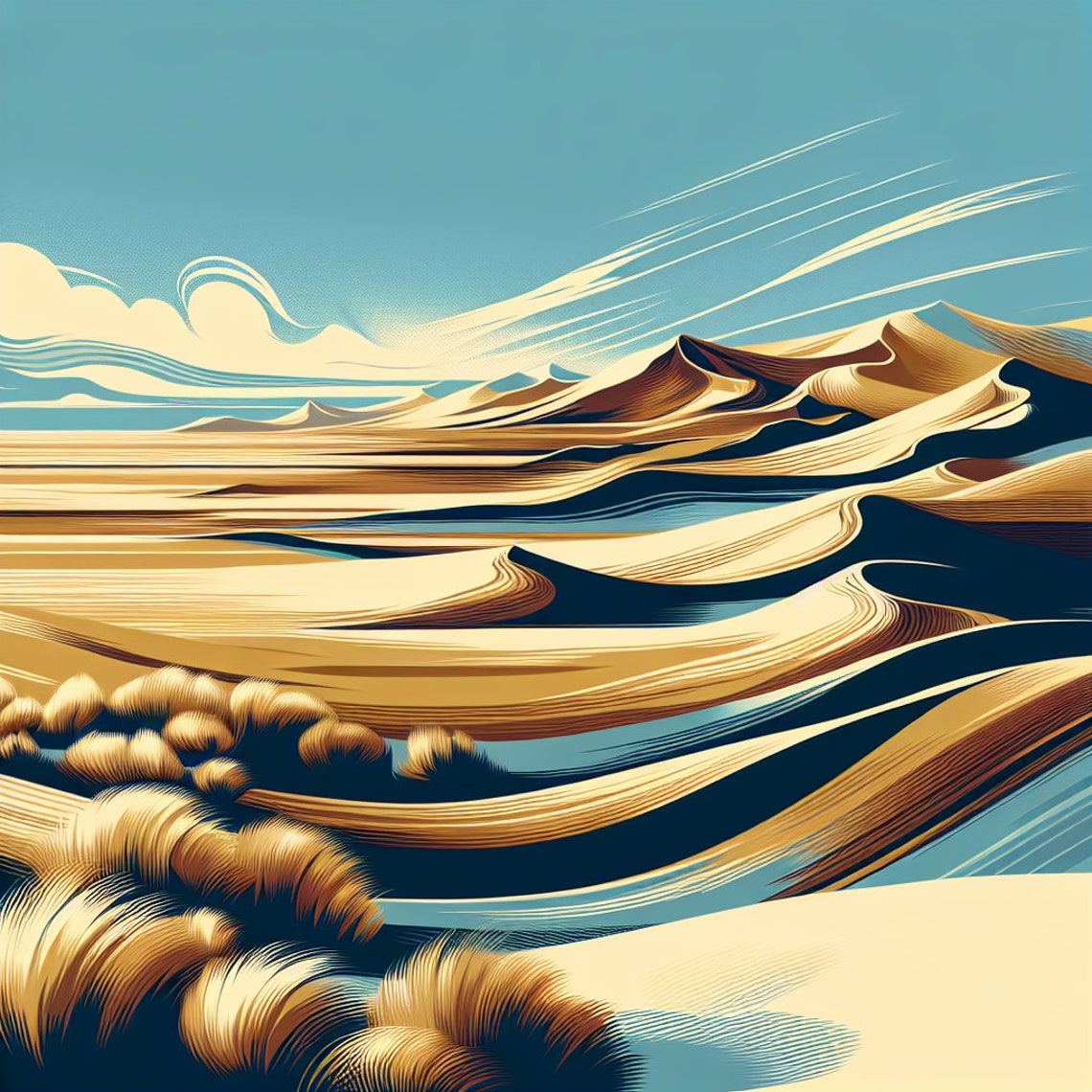 Abstract Desert Landscape Print, Minimalist Earth Tones (digital ...