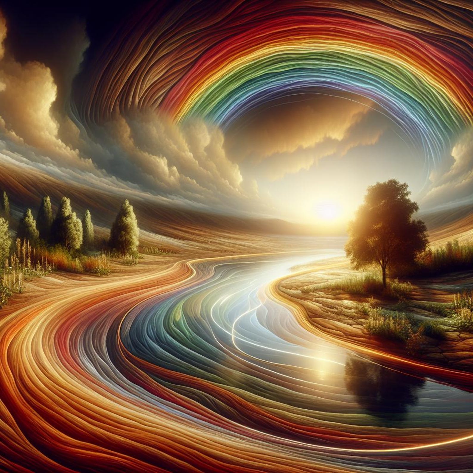 Warm Earth Boho Rainbow Modern Printable - Etsy