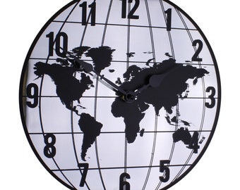 Large Map Wall Clock - Etsy UK