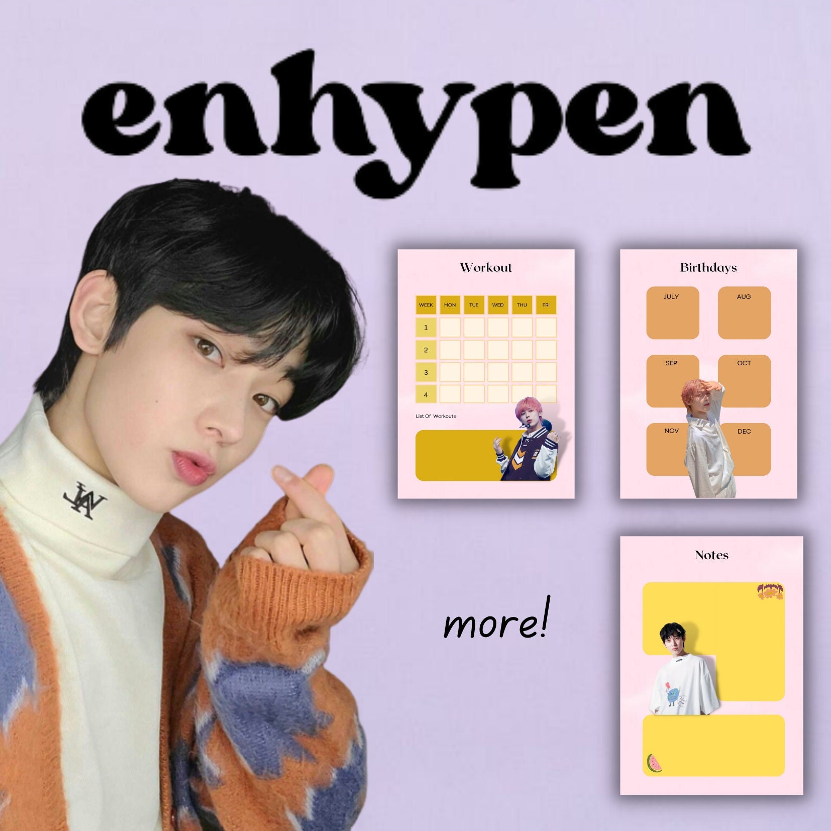ENHYPEN Digital Planner | With Sunoo | Weekly, Daily, Kpop Planner ...