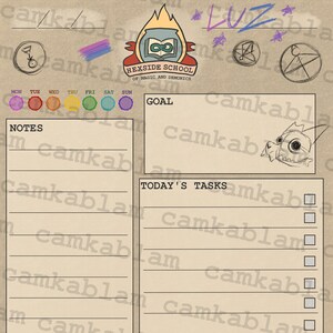 Hexside School of Magic and Demonics Daily Digital Planner the Owl ...