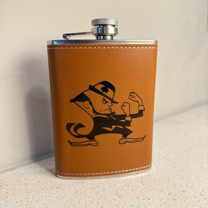 Vintage Leather Metal Flask - Etsy