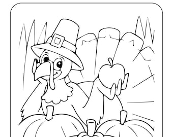 Thanksgiving Coloring Pages for Kids | Printable Download | Fall ...