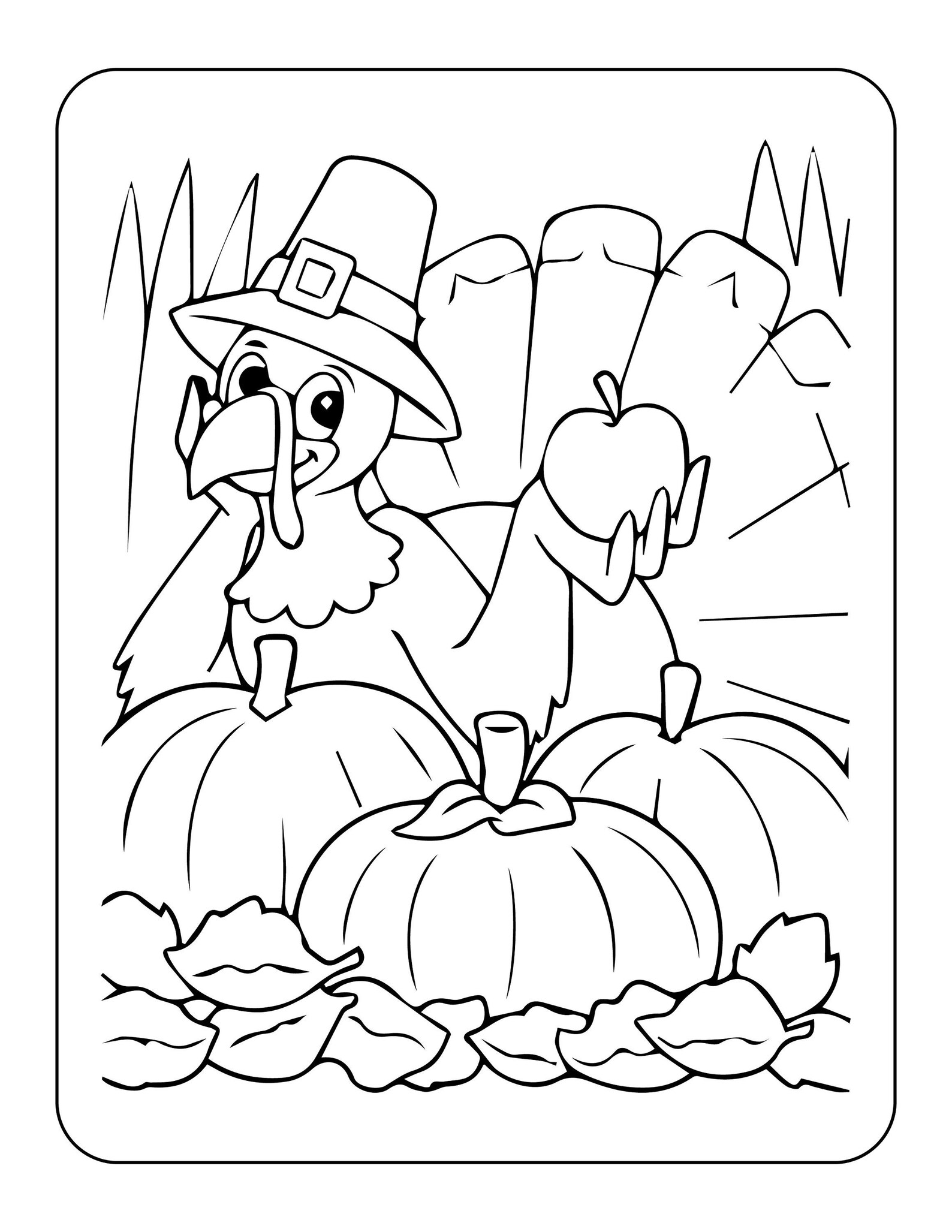 Thanksgiving Turkey Coloring Pages for Kids | Printable Download | Fall ...