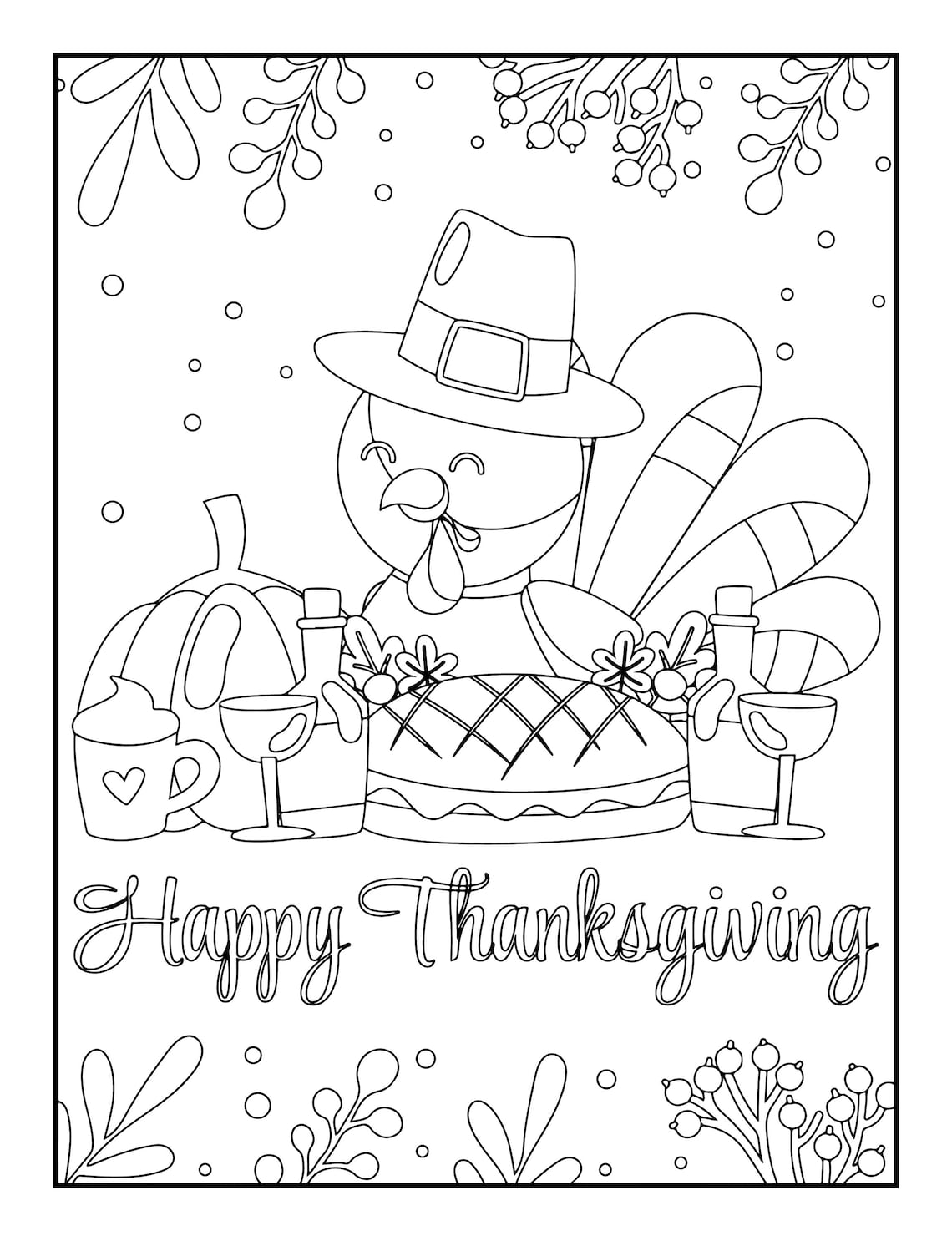 Thanksgiving Coloring Pages for Kids | Printable Download | Fall ...