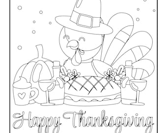 Thanksgiving Turkey Coloring Pages for Kids | Printable Download | Fall ...