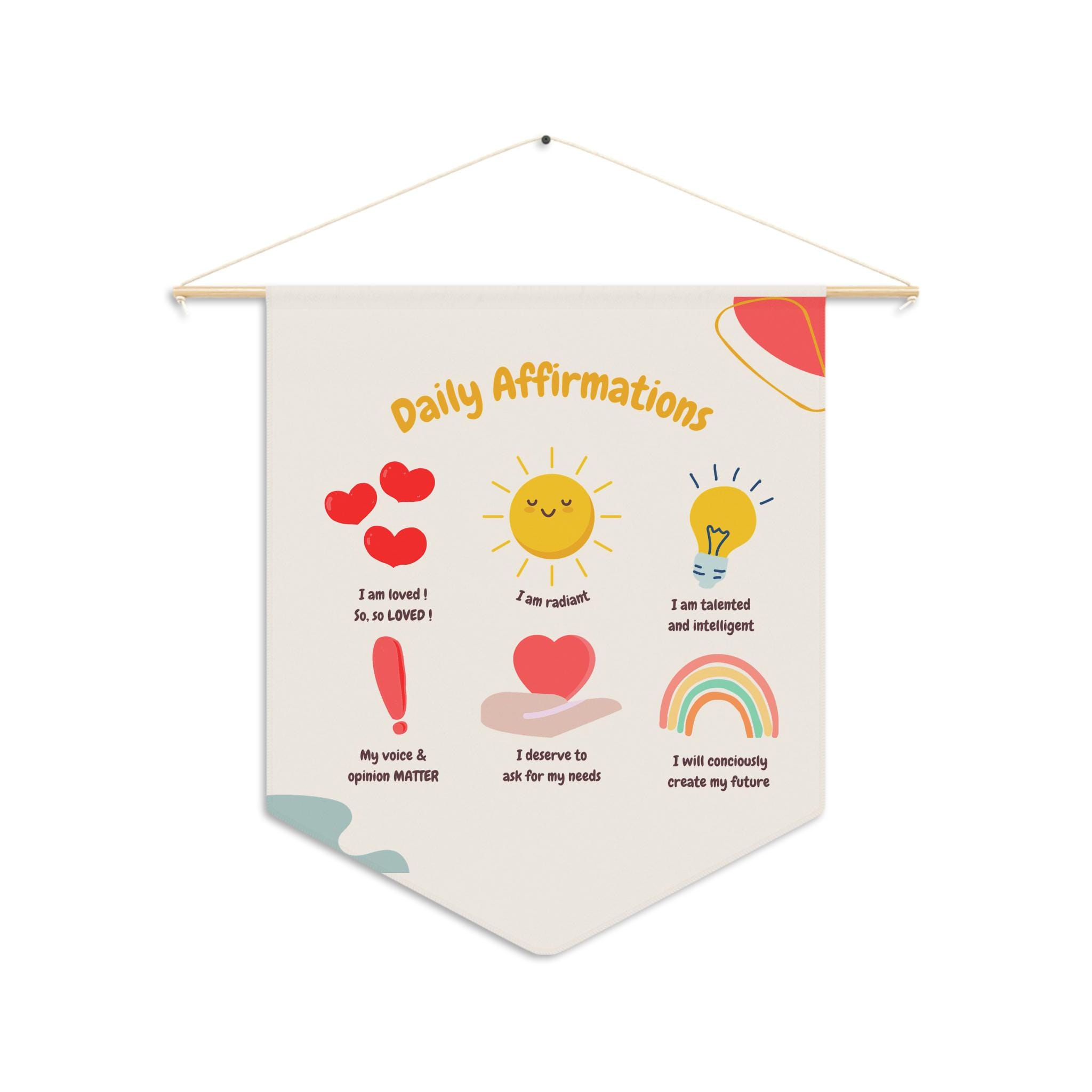 Daily Affirmations for Kids Pennant Custom Inspirational Banner ...