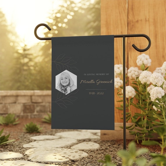 In Loving Memory Personalised Photo Banner Flag Theme Garden - Etsy
