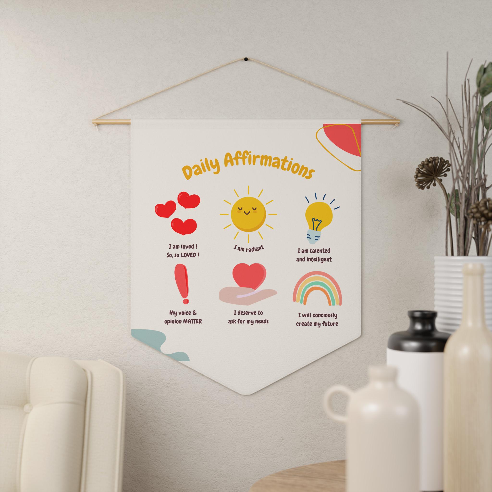 Daily Affirmations for Kids Pennant Custom Inspirational Banner ...