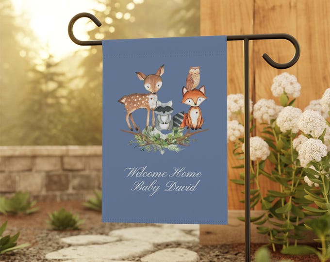 Personalised New Baby Welcome Home Banner, Woodland Theme Nursery ...