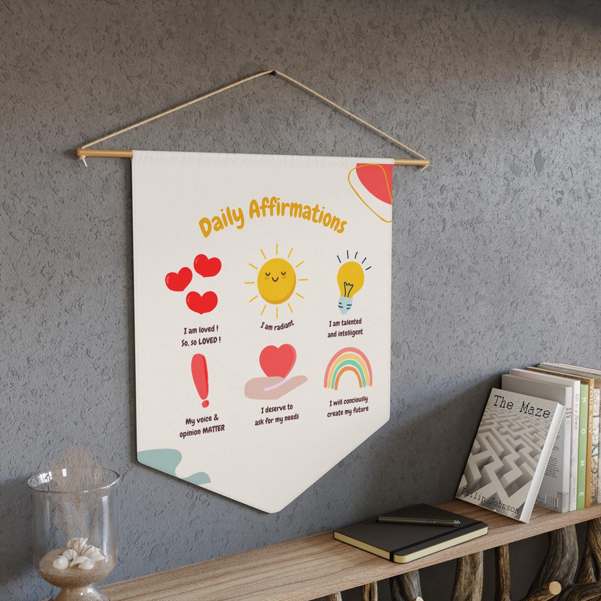 Daily Affirmations for Kids Pennant Custom Inspirational Banner ...