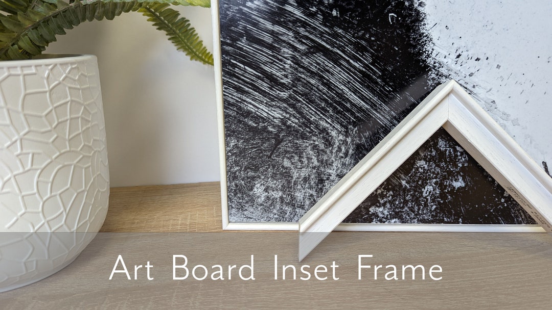 Canvas Art Board Frame | White Inset Frame | Inset Frame for 3-5mm ...