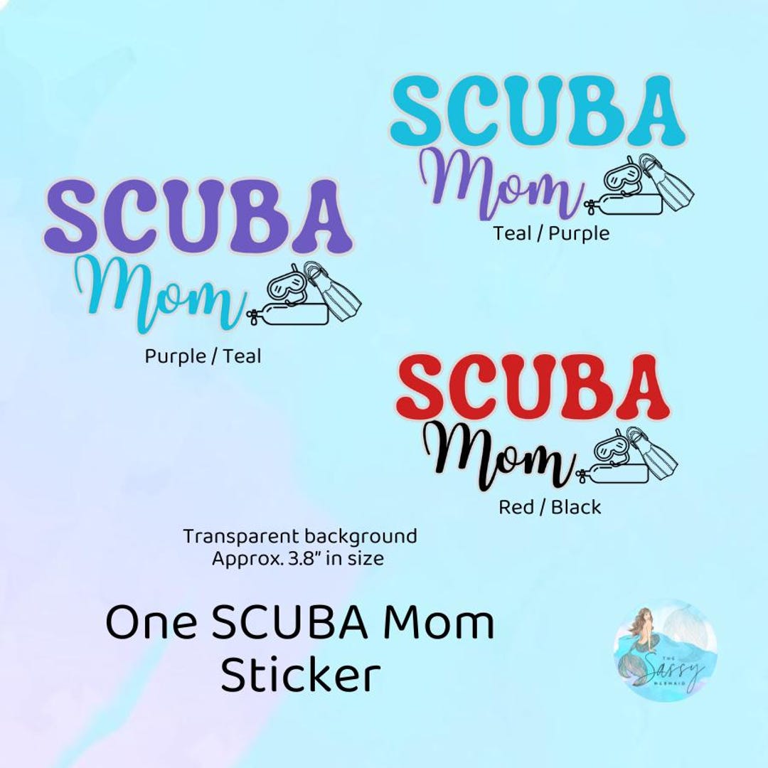 SCUBA Mom Clear Vinyl Sticker: Waterproof Diver Decal - Etsy