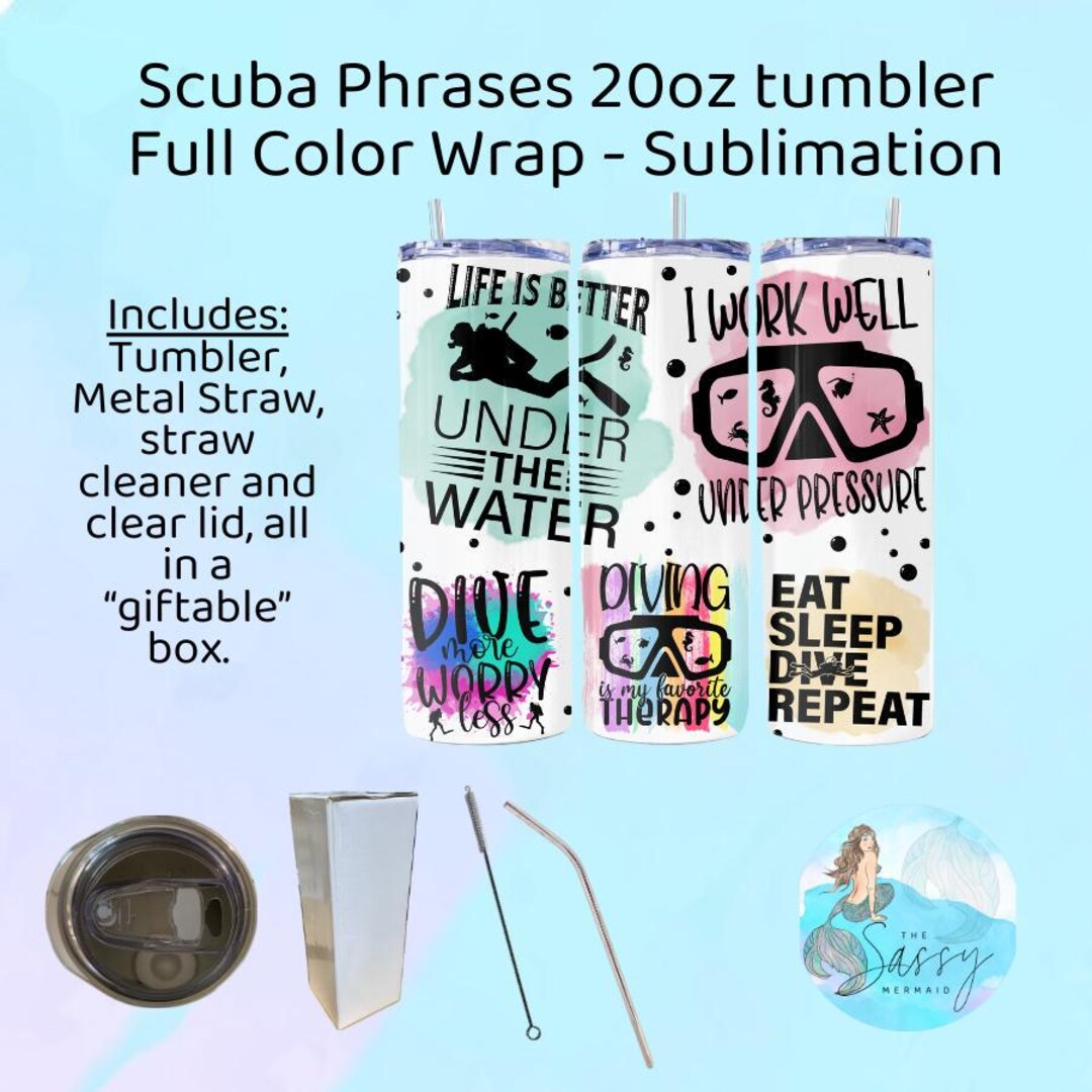 Scuba Diving, Life is Better Underwater, Diver Phrases, Stainless Steel ...
