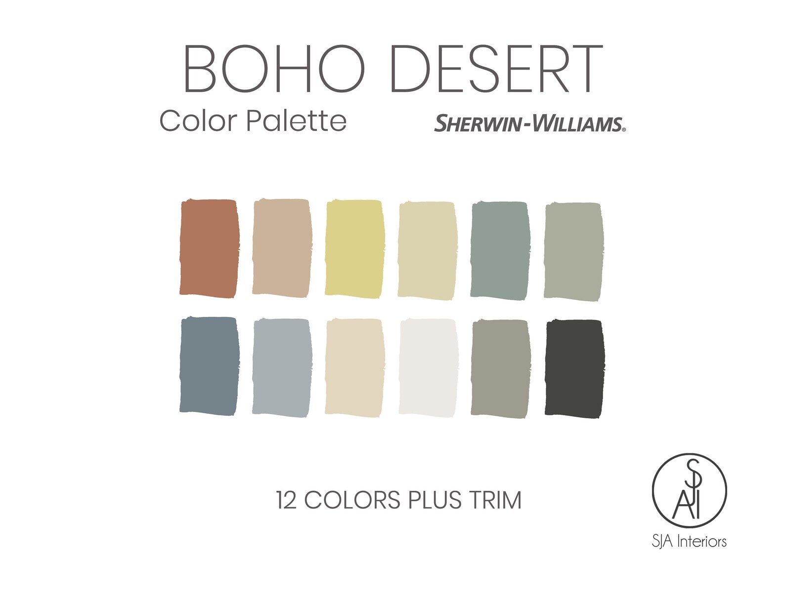 Boho Desert Color Palette Sherwin Williams Interior Paint - Etsy