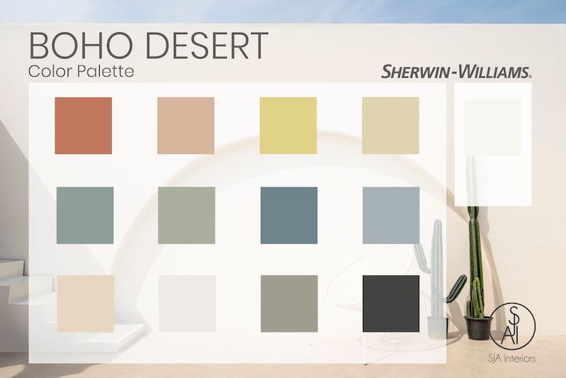 Boho Desert Color Palette Sherwin Williams Interior Paint - Etsy