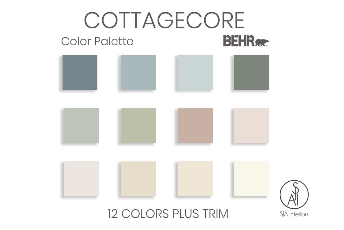 Cottagecore Paint Palette Behr Professional Paint Scheme - Etsy