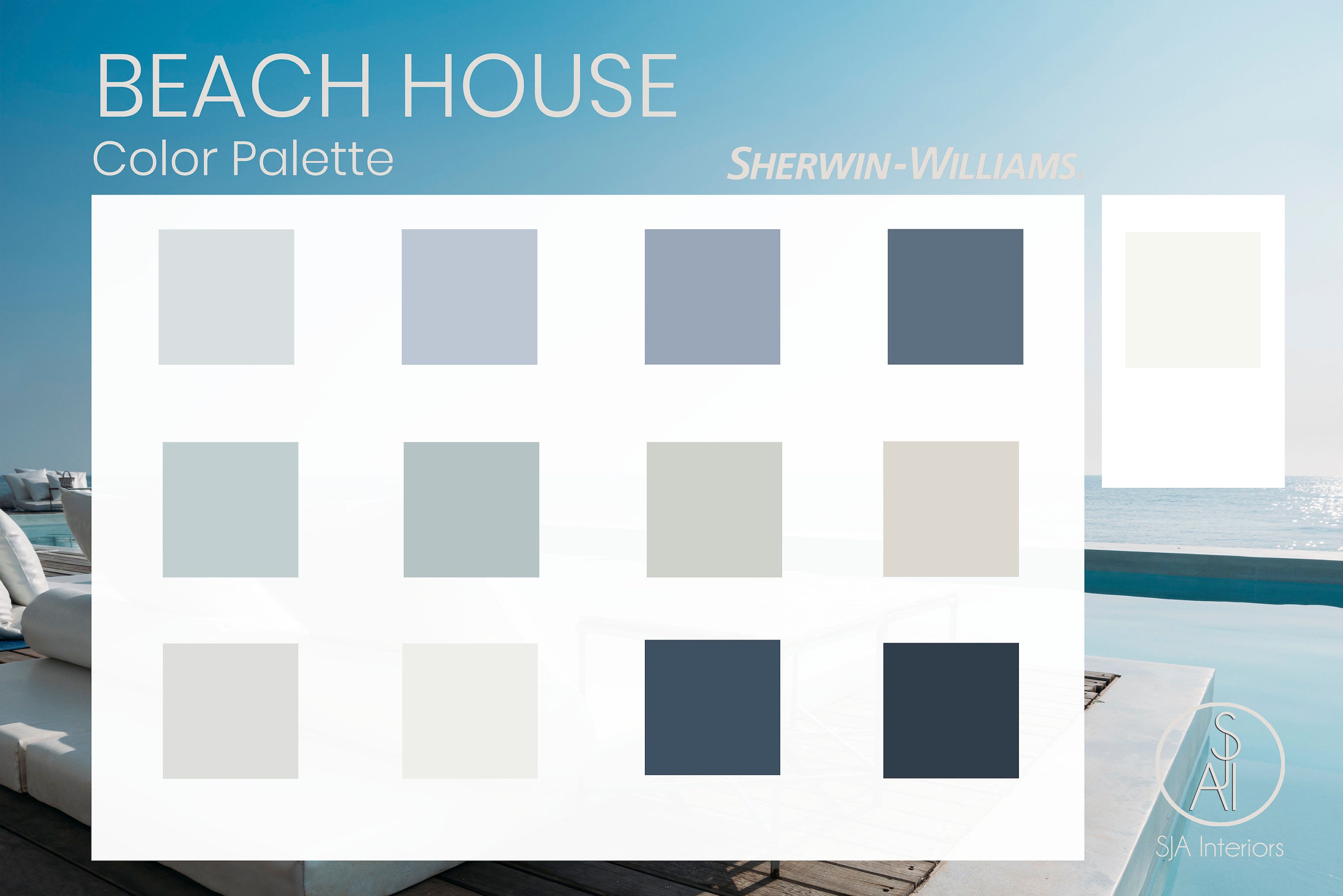 Beach House Paint Palette Sherwin Williams Interior Paint - Etsy