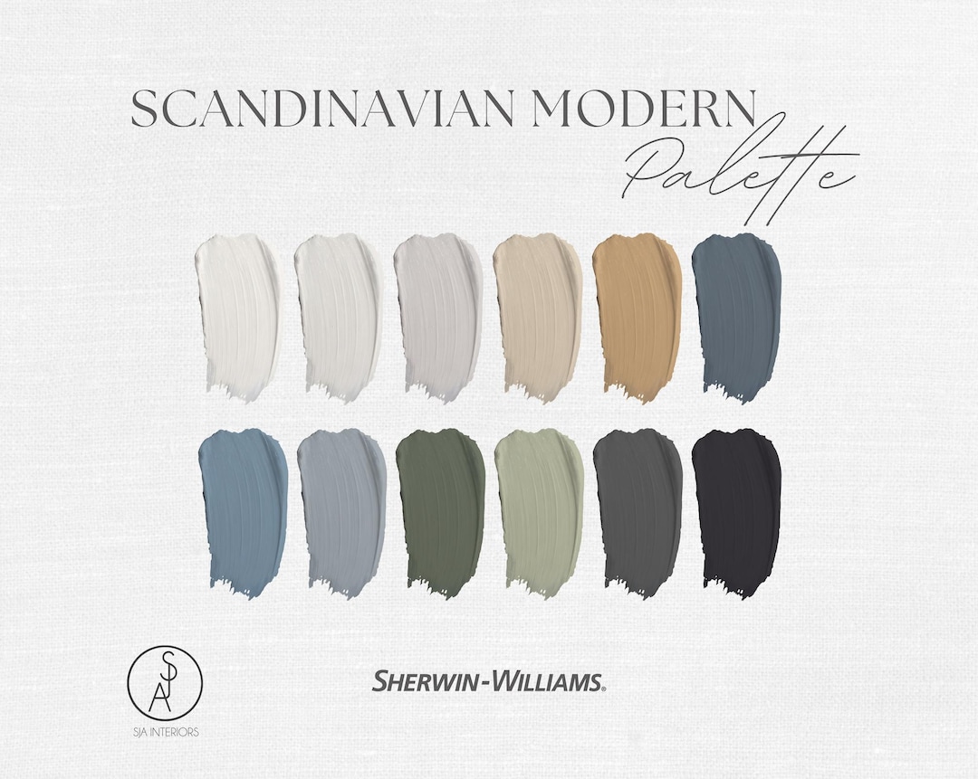 Scandinavian Paint Color Palette: Interior Design Scheme (digital ...