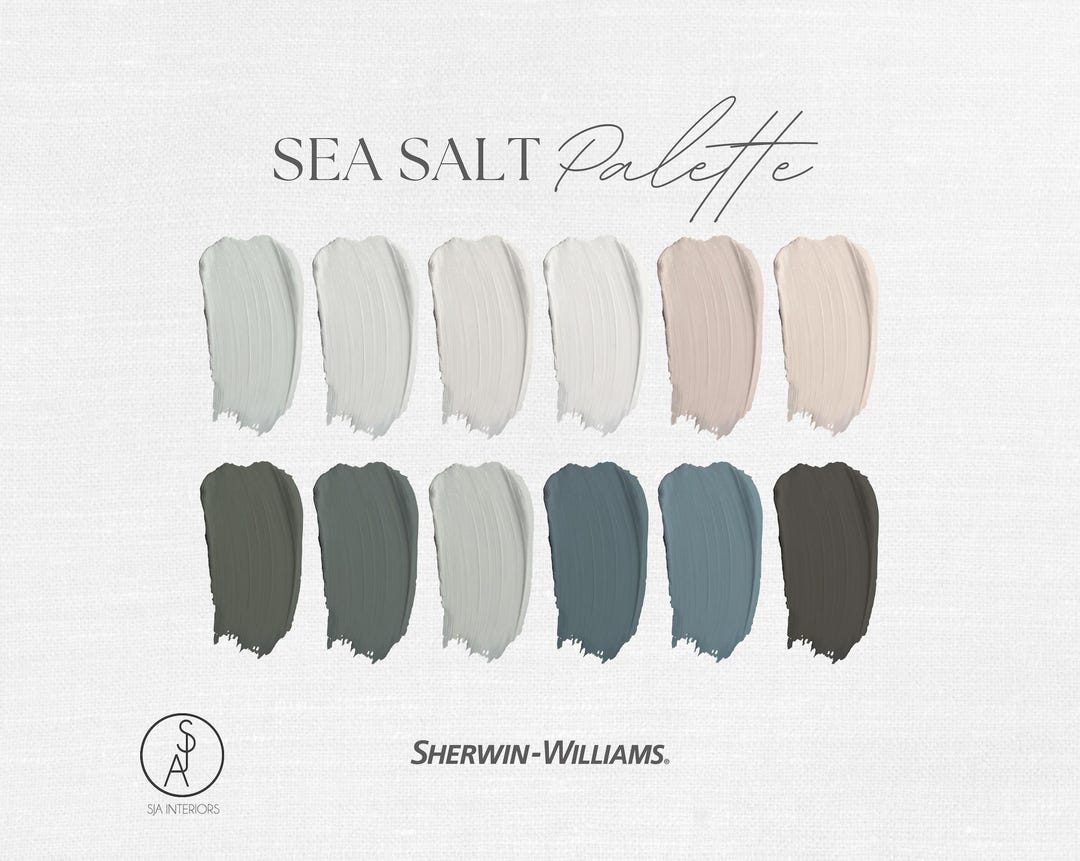 Sea Salt Paint Palette: Coastal Interior Color Scheme (digital Download ...