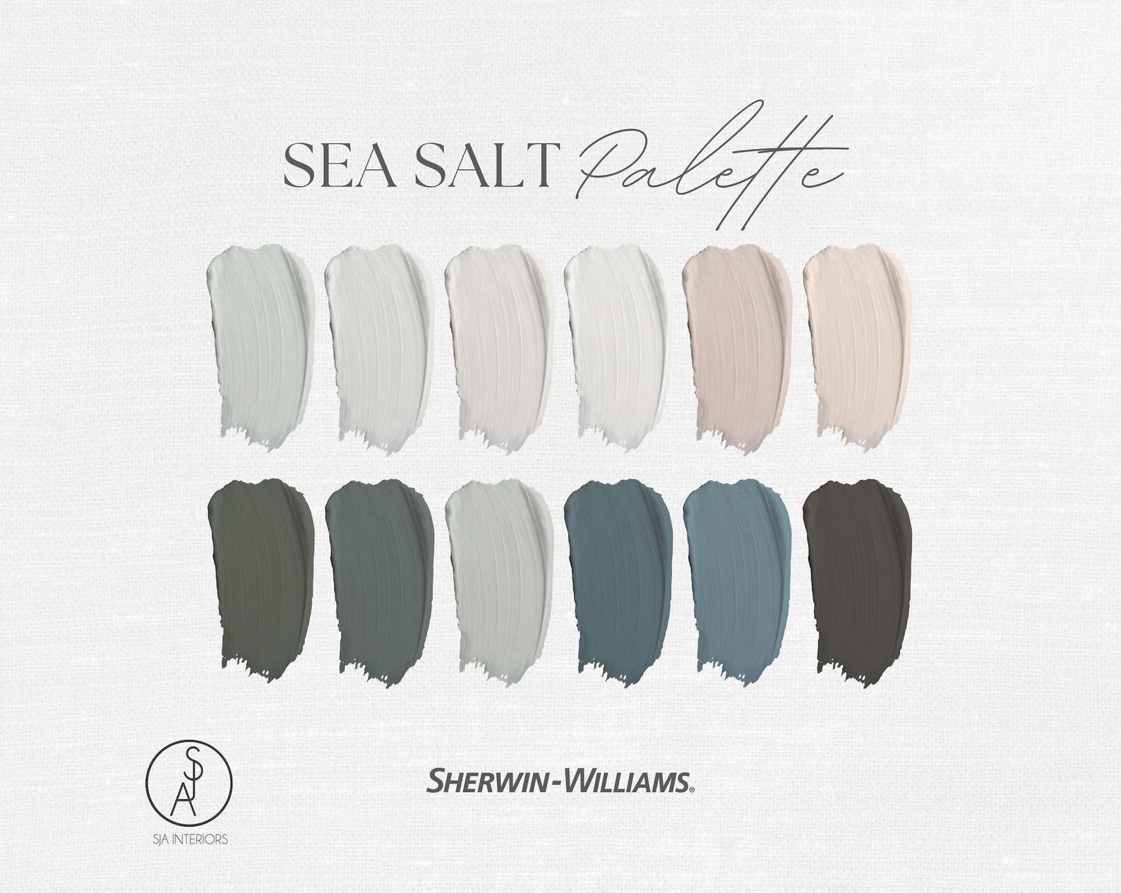 Sea Salt Paint Palette: Coastal Interior Color Scheme (digital Download ...