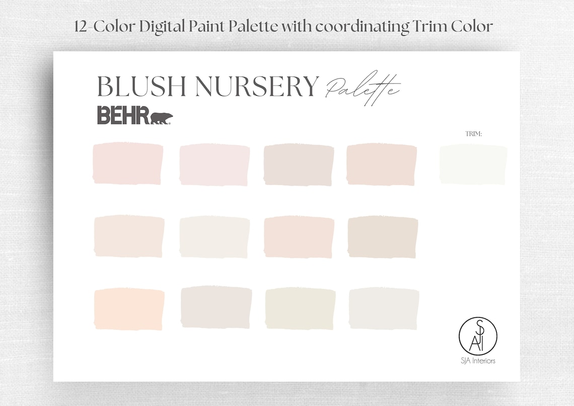 Blush Nursery Paint Palette | Behr | E-design | Professional Paint ...