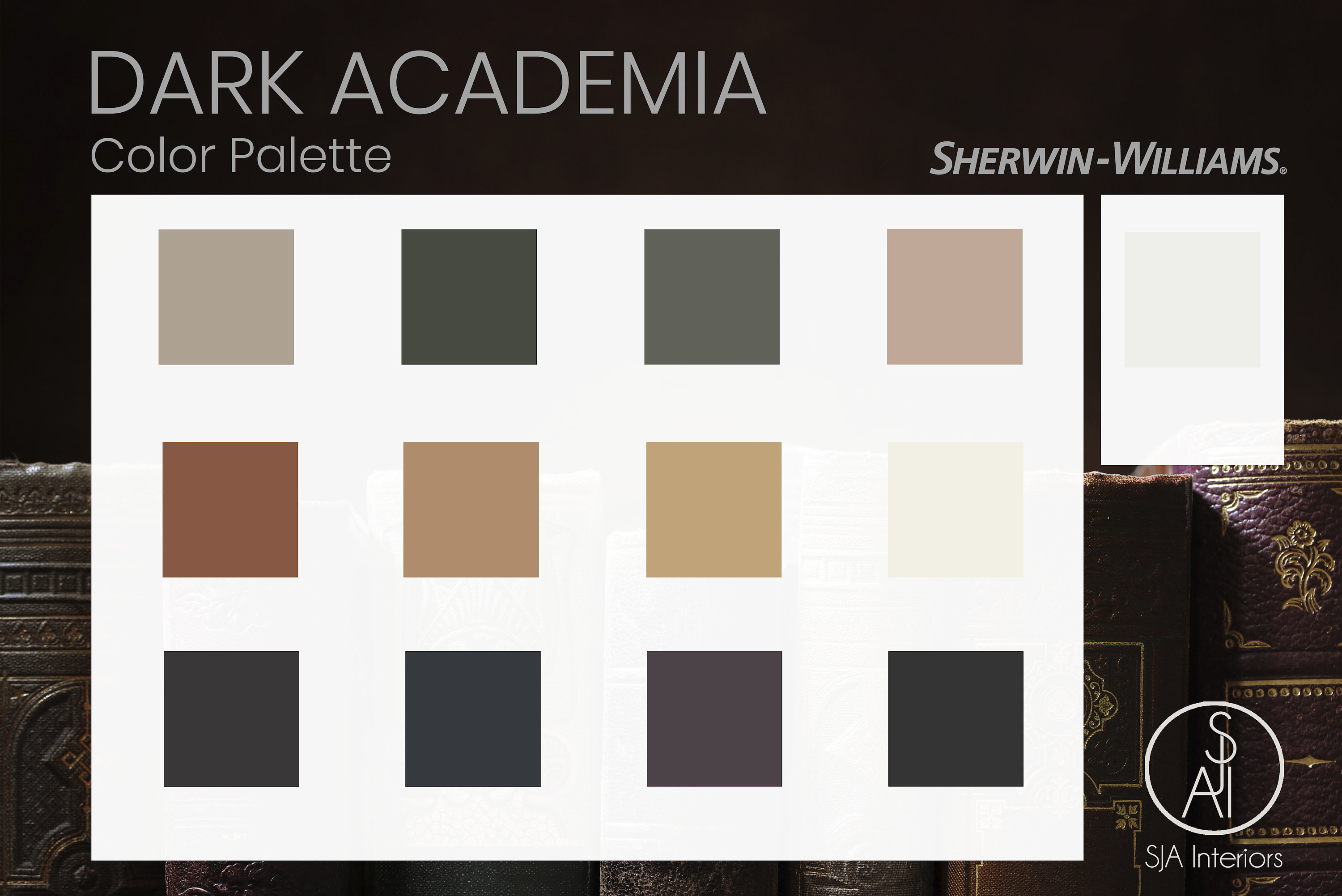 Dark Academia Paint Palette Sherwin Williams Interior - Etsy UK