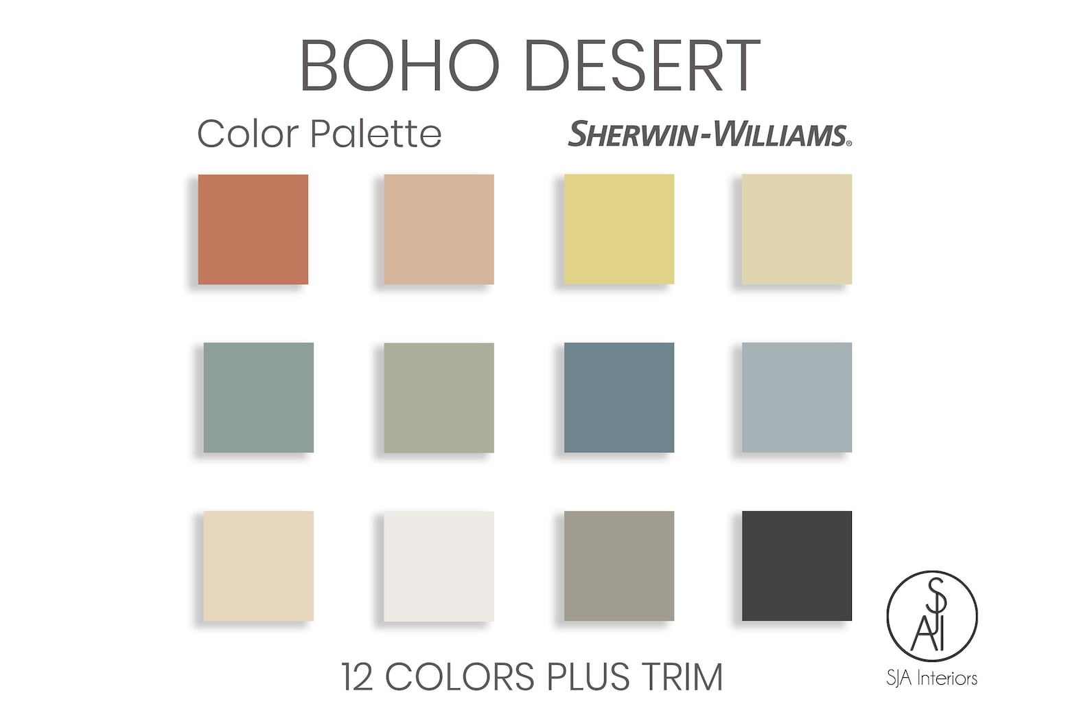 Boho Desert Color Palette Sherwin Williams Interior Paint - Etsy