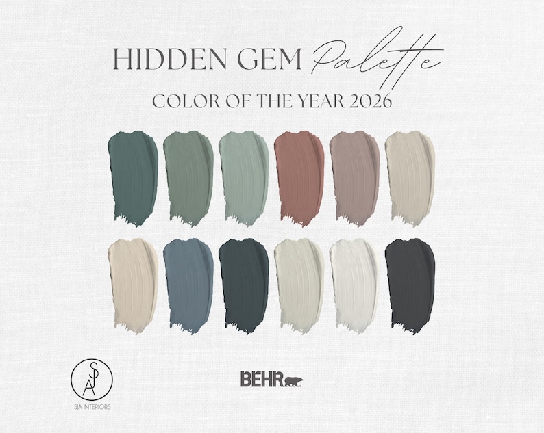 2026 Color of the Year | Behr Hidden Gem and Coordinating Colors | Organic Modern | Digital ...