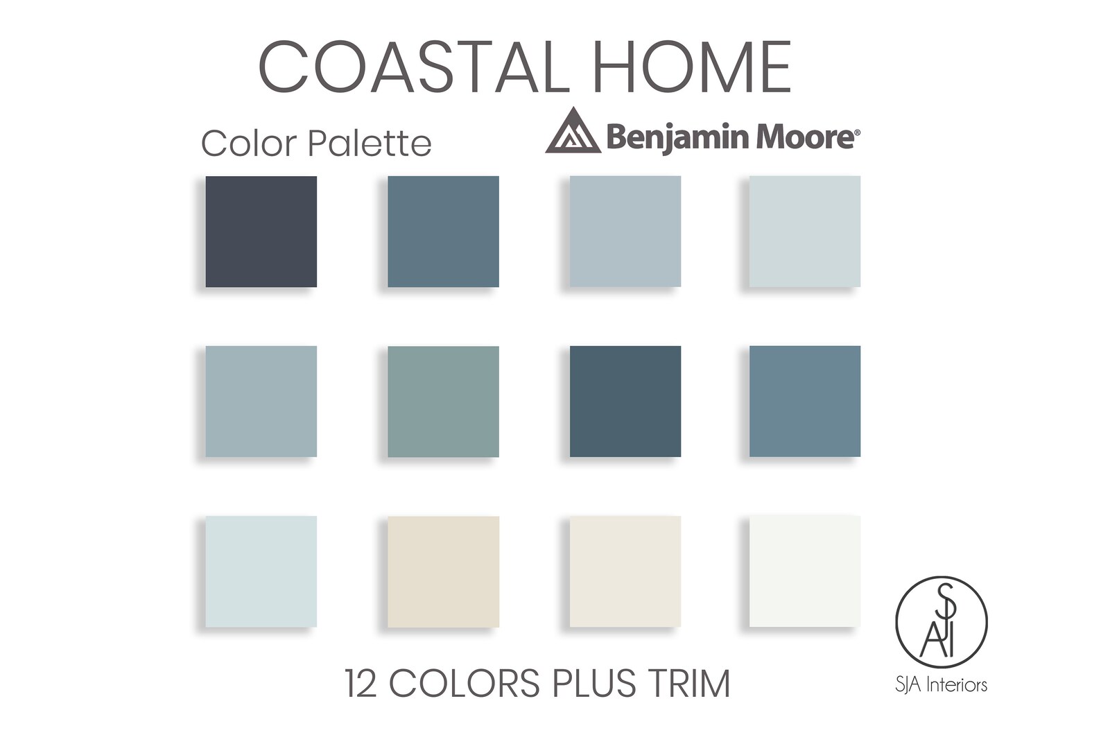 Coastal Home Paint Palette Benjamin Moore Professional - Etsy