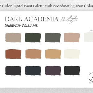Dark Academia Paint Palette | Sherwin Williams | Interior Paint Color ...