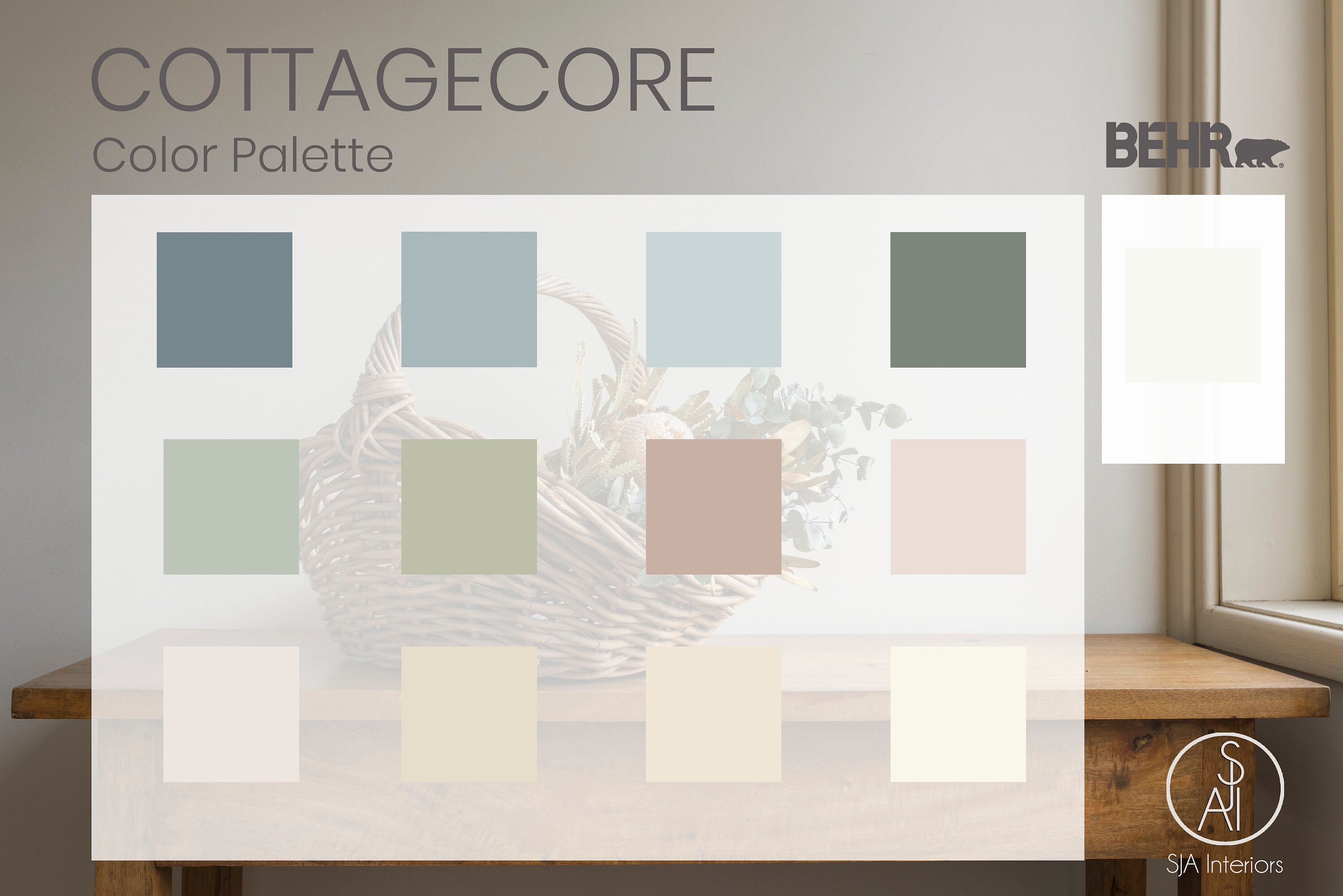 Cottagecore Color Palette Behr Interior Paint Palette - Etsy