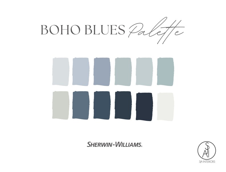 Boho Blues Color Palette | Sherwin Williams | Designer Color Selection ...