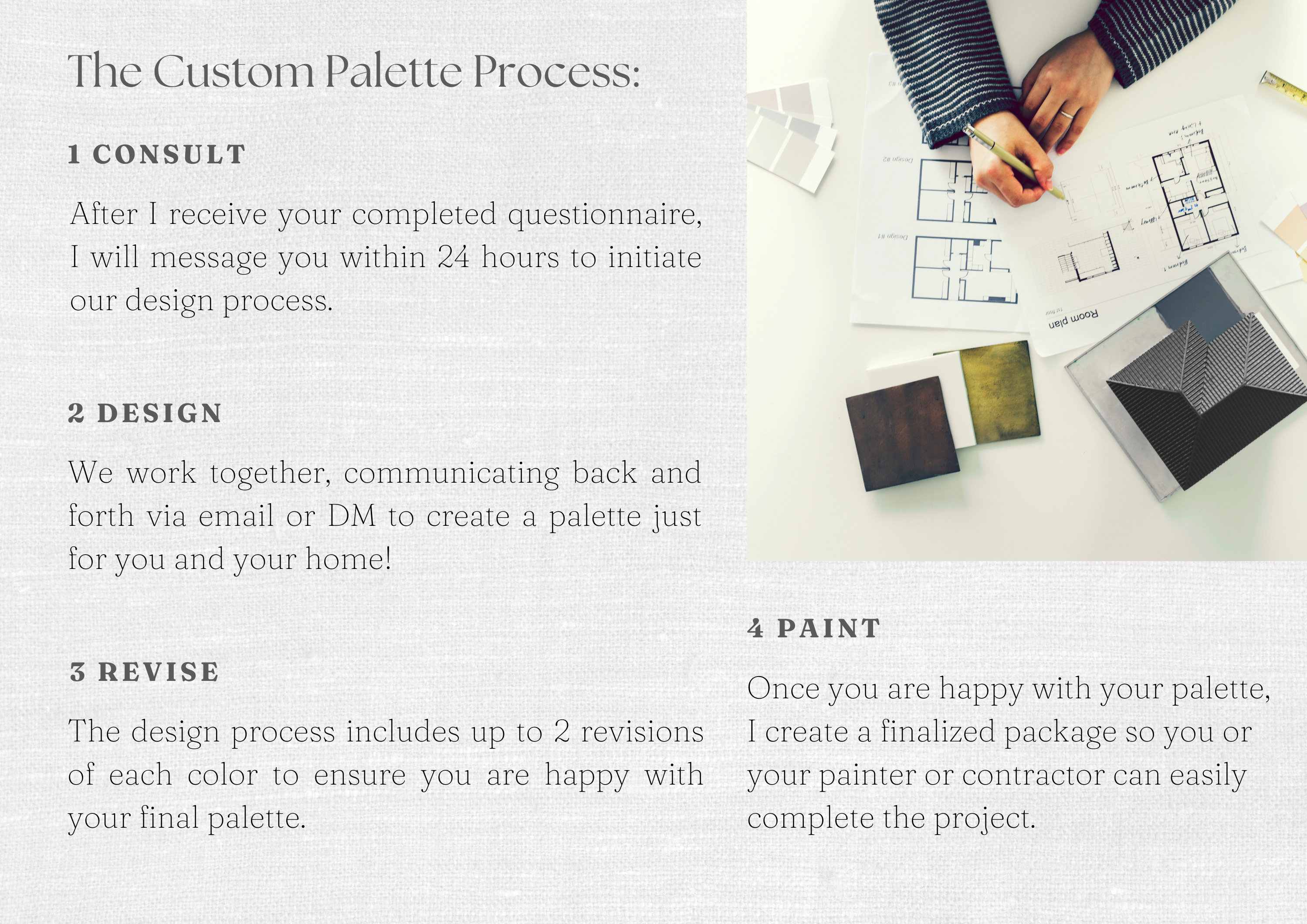 4-color Custom Interior Paint Palette | Benjamin Moore | Custom Paint ...