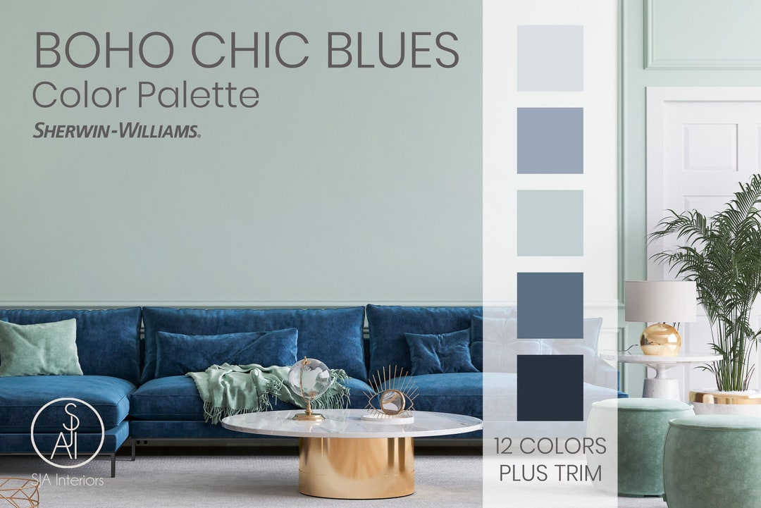 Boho Chic Blues Color Palette Sherwin Williams - Etsy