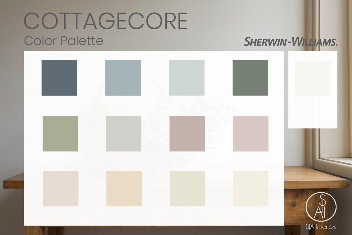 Cottagecore Paint Palette Sherwin Williams Interior Paint - Etsy