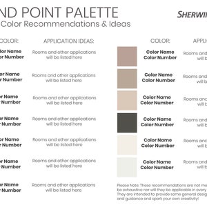 Redend Point Color Palette Sherwin Williams E-design - Etsy