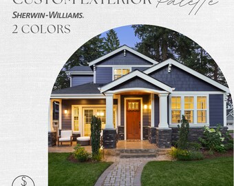 3-color Custom Exterior Paint Palette Exterior Rendering Sherwin ...
