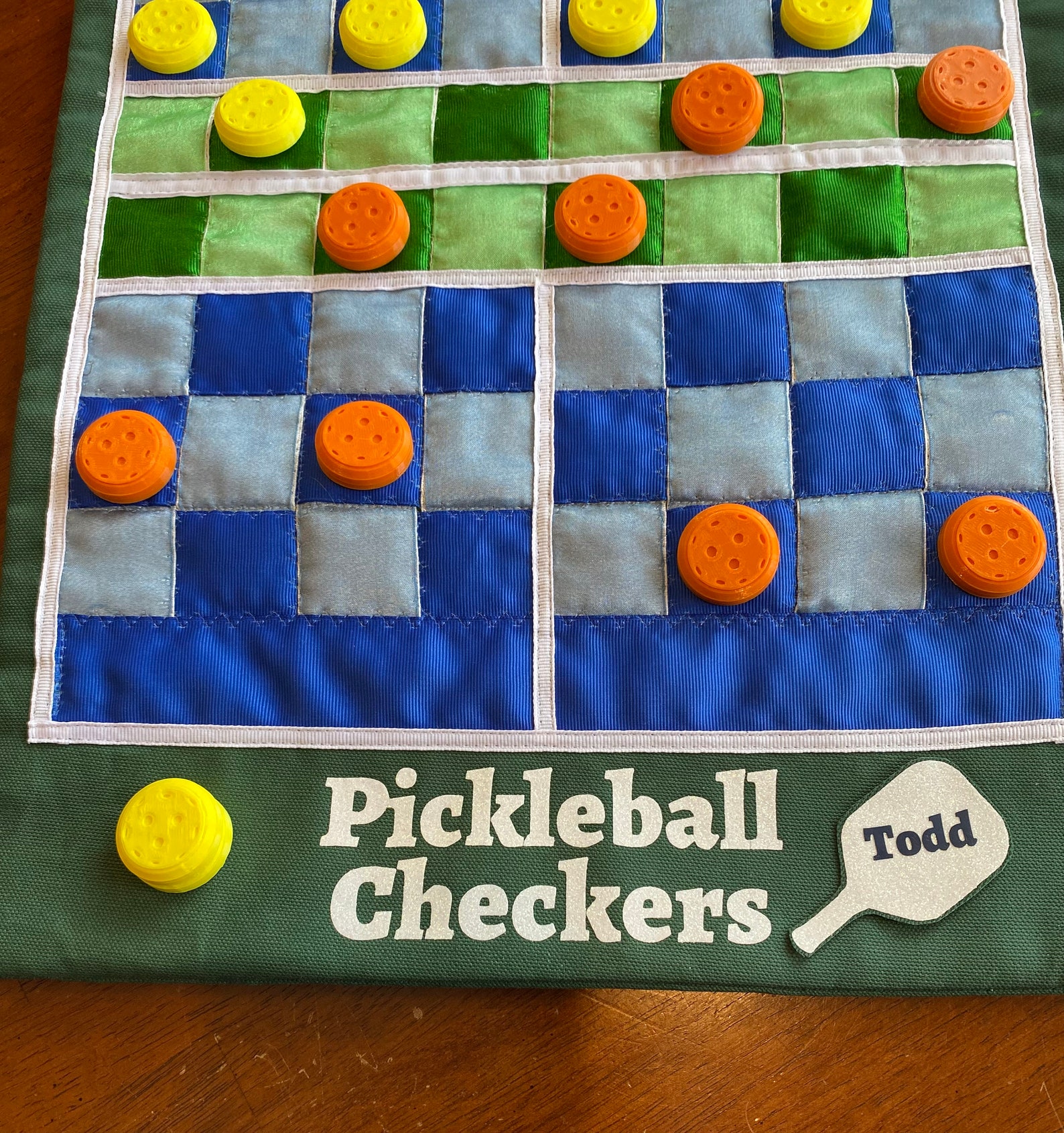 Pickleball Checkers Game - Fabric Game Board - 3D Printed Stackable ...