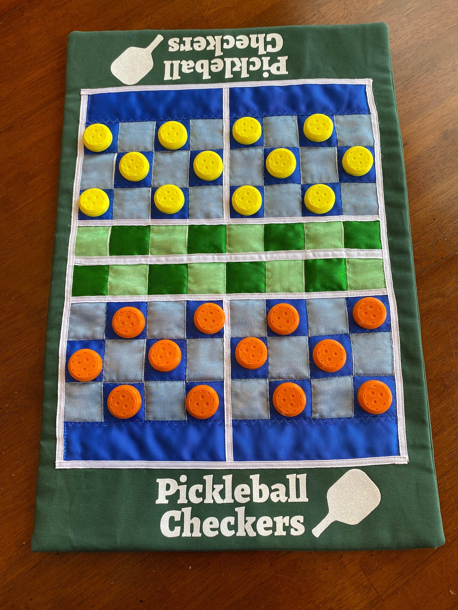 Pickleball Checkers Game - Fabric Game Board - 3D Printed Stackable ...