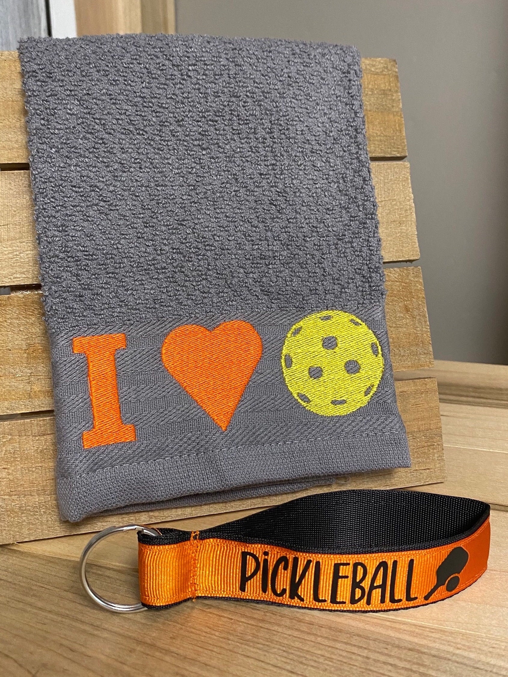 Pickleball Gift Set - "i Love" Pickleball Towel & Pickleball Key Loop ...