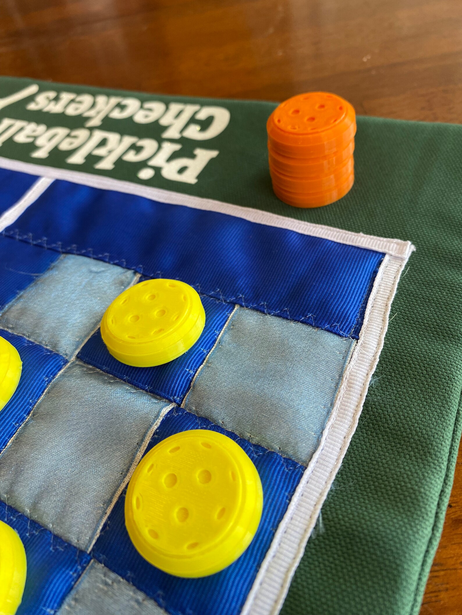 Pickleball Checkers Game - Fabric Game Board - 3D Printed Stackable ...